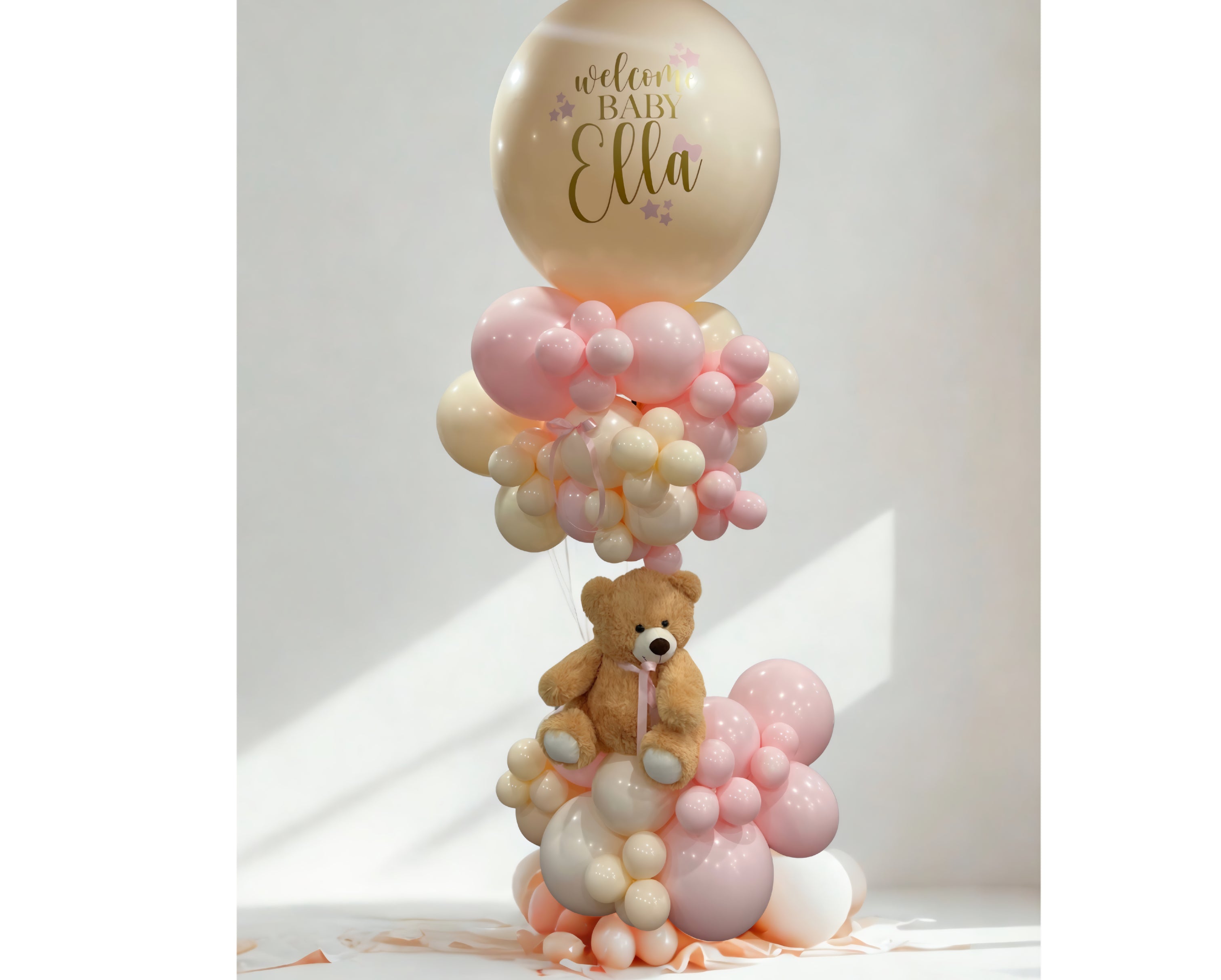 Welcome Baby Tower with Teddy | WeBalloonz